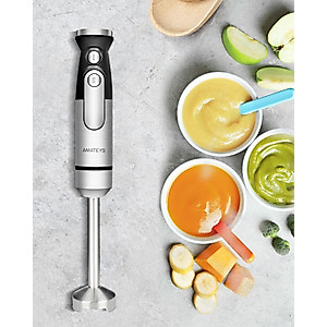 Amateys Immersion Blender Handheld,700W Hand Mixer Infinitely Variable Speeds,Multi-function Stainless Steel Stick Electric Kitchen Smoothie Blender with Detachable Whisk, Milk Frother,for Soup Puree