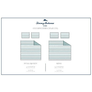 Tommy Bahama - King Comforter Set, Cotton Reversible Bedding with Matching Shams, Home Decor for All Seasons (Clearwater Cay Blue, King)