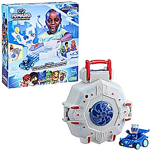 PJ Masks Power Heroes PJ Power Q Playset, Headquarters Set with Car and Figure, Superhero Toys for 3 Year Old Boys and Girls and Up
