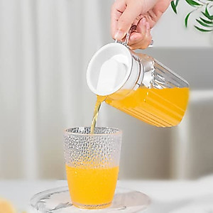 Glass Water Pitcher Lids Food Grade Plastic Anti-Dust Splash Resistant Stoppers Covers for Water Jug Glass Bistro Pitcher 2 pieces(White)