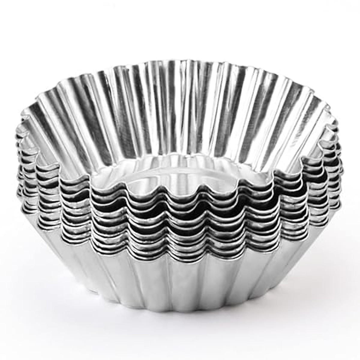 Tosnail 50 Pieces Aluminum Egg Tart Mold Small Tart Pie Tin Mini Cupcake Cake Muffin Cookie Mold Baking Cups