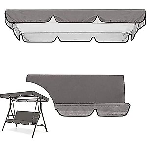 Waterproof Sun Shade 2/3 Seater Patio Swing Cover Replacement,Replacement Canopy Top Cover for Garden Outdoor Swing Bench for 2/3-Seater-Swing 22.6.17 (Color : Black, Size : 142 x 120 x 18cm)