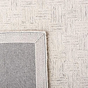 SAFAVIEH Micro-Loop Collection 8' x 10' Light Grey/Ivory MLP537F Handmade Premium Wool Area Rug