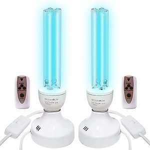 BAIMNOCM Total 50 Watt UV Light, UVC Lamp with E26 Base and Remote Control, UV Light Bulb for Basement/Bedroom/Kitchen 2 Count 25W