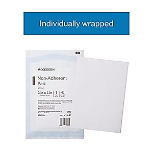 McKesson Non-Adherent Dressing Pads, Sterile, Nylon/Polyester, 3 in x 4 in, 100 Count, 1 Pack