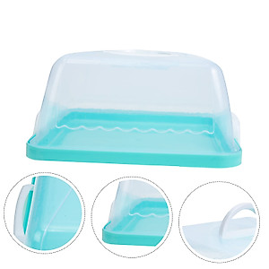 Portable Cake Box Paper Cups with Lids Chocolate Cortes Chocolates Box Cake Carrying Case Wedding Cake Carrier Container Cake Carrier with Lid and Handle Plastic Blue Mini Pie
