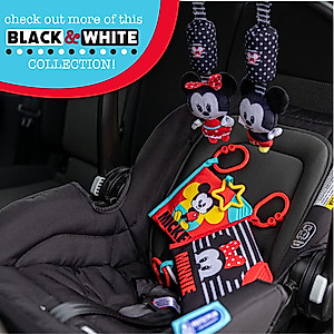 KIDS PREFERRED Disney Baby Mickey Mouse Chime Toy, High Contrast Crinkle Plush, Boys and Girls Ages 0+, Stroller On The Go Activity Toy (81248),9 inches