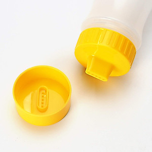 3 Pcs 5-hole Sauce Squeeze Bottle,12.8oz/380ml Plastic Condiment Squeeze Bottle for Ketchup Jam Mayonnaise BBQ Sauce,Yellow