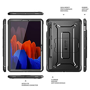 SUPCASE Unicorn Beetle Pro Series Case Designed for Samsung Galaxy Tab S8 (2022) / Galaxy Tab S7 (2020), with Built-in Screen Protector & S Pen Holder Full-Body Rugged Heavy Duty Case (Black)