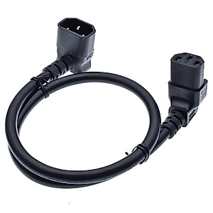 Toptekits 5ft/150cm C14 to C13 PDU Power Supply Extension Cord,90-Degree Down Angle IEC 320 C14 to 90-Degree Down Angle IEC 320 C13 Power Plug Converter Adapter Cable Cord (5ft/1.5m)