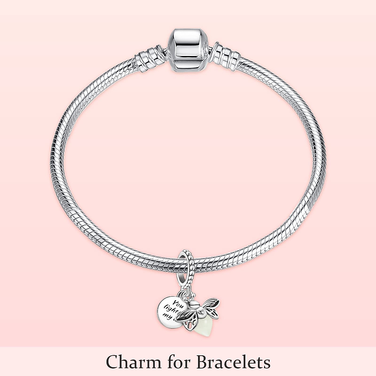 MITSOKU 925 Sterling Silver Charms for Bracelets Necklaces Glow-in-the-dark Firefly Dangle Pendants Beads Charms Jewelry Gift for Women