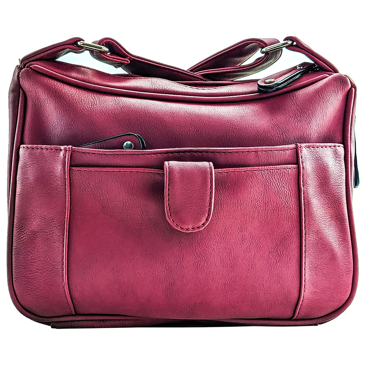 Purse King Magnum Concealed Carry Handbag (Burgundy), Large