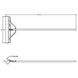 Harper 7324P1 Premium Indoor/Outdoor Wet/Dry All-Purpose Hardwood 24 in. Push Broom Semi-Stiff Bristles, Brown