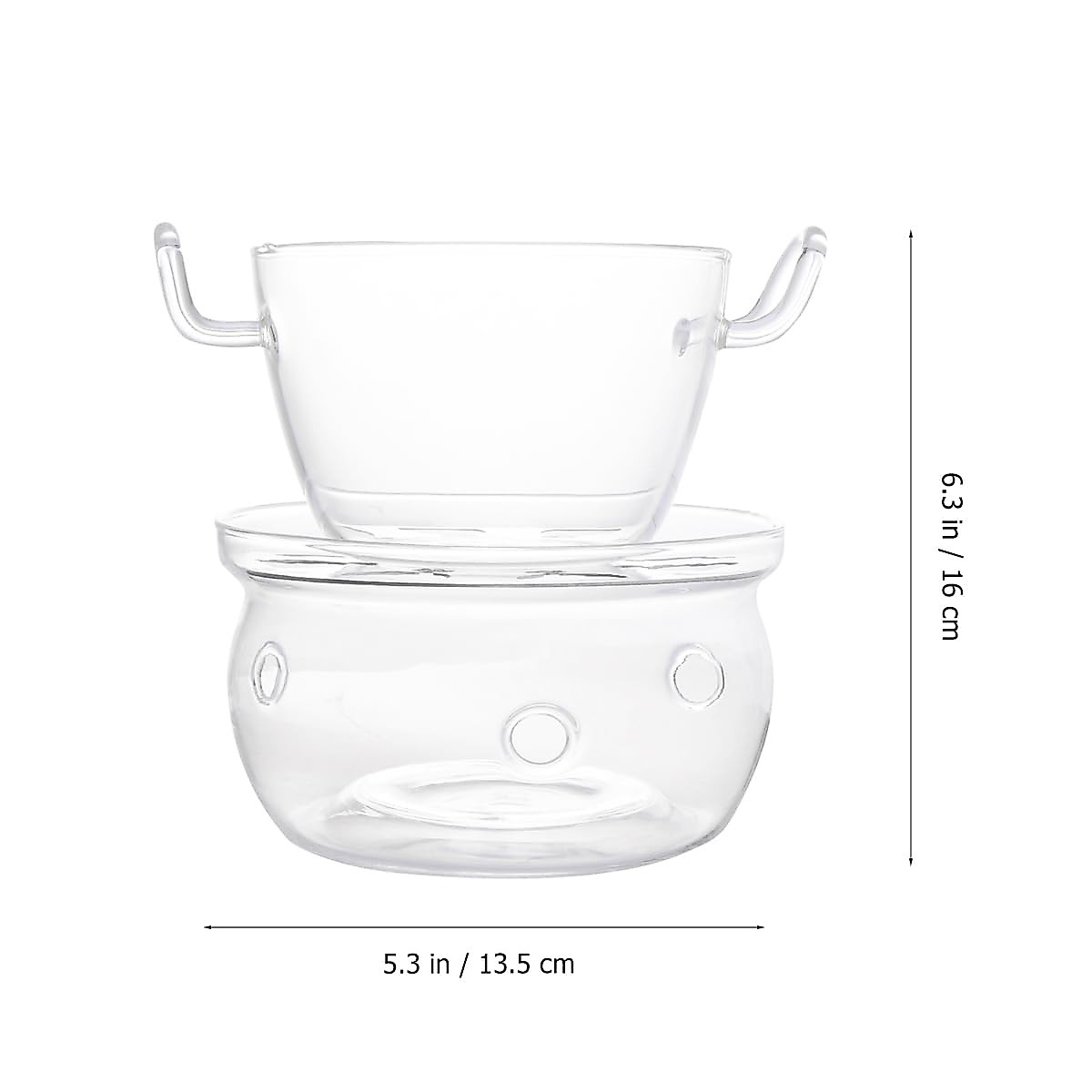 jojofuny 1 Set Double Boiler Pot Set for Melting Chocolate Clear Glass Chocolate Melting Pot - Melting Heat Proof Bowl for Cheese Butter Candy Candle