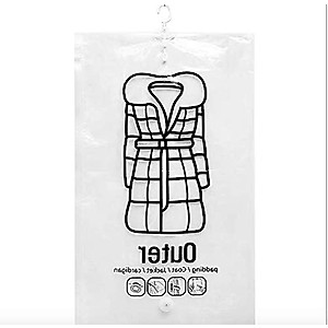 ZUKUN Hanging Vacuum Space Saver Bags for Clothes 4 Pack (2 Pack 43.3''x26.4'' and 2 Pack 35.4x26.4'', Vacuum Seal Storage Bag Clothing Bags for Suits, Closet Organizer and Storage