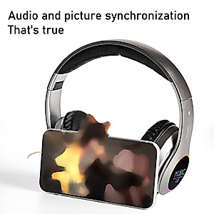 MUMICO Sport Over-Ear Bluetooth Headphones - Stereo Headset with LED, Wireless Wired Dual-Mode, Micro TF, FM for Cell Phone, PC, Folding, Light Weight for Prolonged Wear (White)