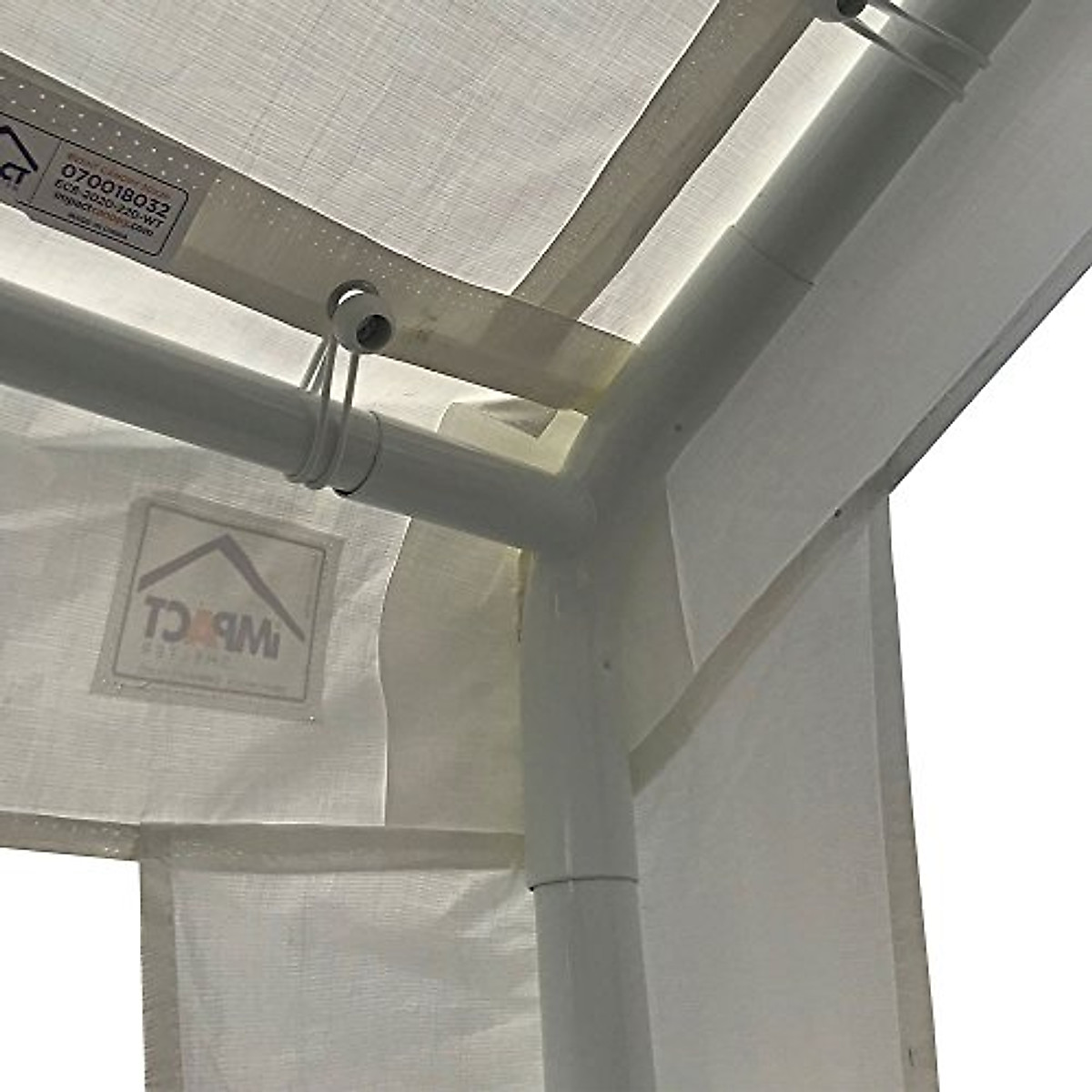 Impact 20' x 20' x 12' Portable Carport Garage Canopy, Outdoor Party Tent with 8 Dressed Legs, White