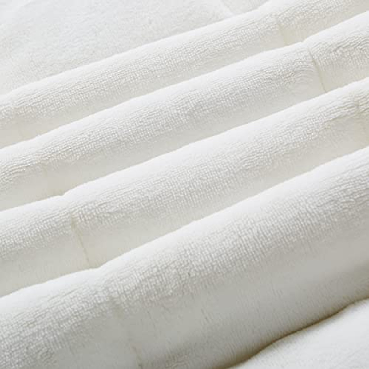 Thesis Home Weighted Blanket with Premium Glass Beads for Kids and Adults- 100% Brushed Microfiber Plush Reversible Sherpa Calming Blanket- 10 lbs - 50 X 60, Ivory