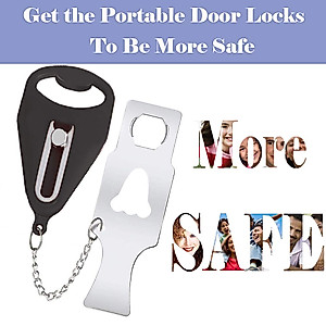 Portable Door Lock,Travel Lock, Add Extra Locks for Additional Safety and Privacy Lock Down for School, Airbnb, Home,Hotel(Set of 2)
