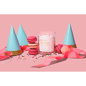 Kindnote Co. Happy Birthday Candle for Women - 8oz Soy Candle, Vanilla Cake, Coconut, Buttercream Scent - Festive Sprinkles, Premium Design, Eco-Friendly, 40+ Hours Burn Time