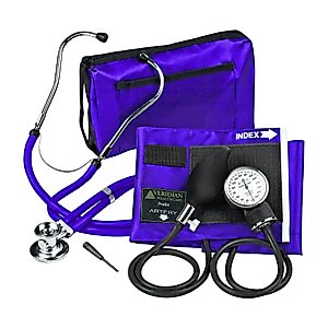 Veridian Healthcare ProKit™ Aneroid Sphygmomanometer with Sprague Scope, Adult, Purple