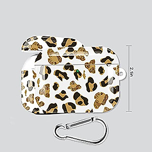 BOLOSTIN Clear Case for AirPods Pro Case,Cute AirPods Cover for Women Girl,Protective AirPods Pro Skin Cover with Keychain (Leopard)
