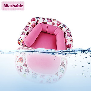 KAKIBLIN Toddler Head Support for Car Seat, Infant Car Seat Insert, Baby Soft Neck and Body Support Pillow for Carseat, Pink