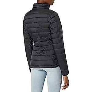 Amazon Essentials Women's Lightweight Long-Sleeve Water-Resistant Puffer Jacket (Available in Plus Size), Black, Large