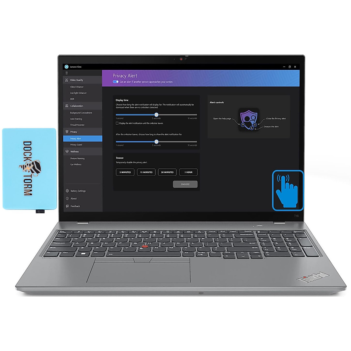 Lenovo T16 Gen 2 16.0" Business Laptop (Intel i7-1355U, 16GB RAM, 512GB PCIe SSD, Backlit KYB, Fingerprint Reader, 2 Thunderbolt 4, WiFi 6E, Win 10 Pro) with Dockztorm Hub