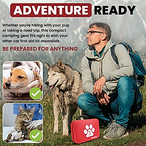NENUMM Adventure Medical Pet First Aid Kit for Dogs & Cats - Waterproof, Lightweight EVA Emergency Kit with Organized Storage, Essential camping essentials, travel essentials