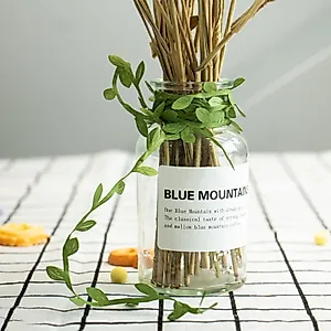 21.8 Yard Leaves Trim Ribbon, Green Leaf Ribbon for Crafts, Artificial Vines for Wedding Party Baby Shower Home Decoration, Foliage Rattan for DIY