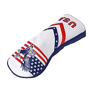 PLUSKER Golf Club Head Cover USA Flag and Eagle Pattern for Driver Patriotic Headcover