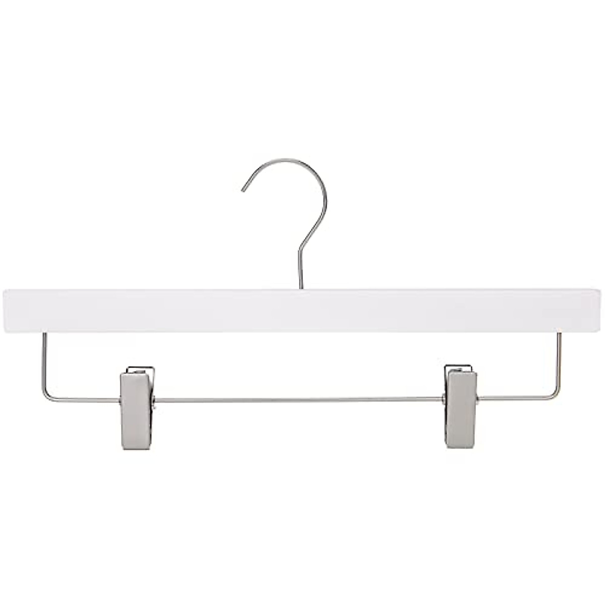 20 Luxury Ultra Thin Space Saving Wooden Clothes Hanger with Squared Pant Bar Best for Shirts, Blouses, Pant, Dress, Hangers White (White - Skirt, 20)