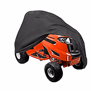 Outdoors Lawn Mower Cover 420D Polyester Oxford Waterproof Tractor Cover UV Protection Universal Fits for Ride-On Garden Tractor（72" L x 54" W x 46" H）