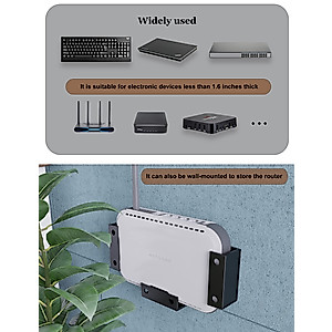 NOTMBESTM Under Desk Laptop Holder Under Desk Rack Mount for Keyboard & Small Devices Also Fit for Cable Box Wall Mount Tray Organizer Like Routers, Modems, Network Switch and More