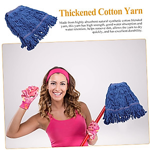 VILLFUL String Mop Replacement Head Dry Mop Pads Heated Hair Rollers Commercial Cut End Cotton Mop Cotton Yarn Mop Head Heavy Duty Mop Refill Cotton Yarn Mop Pad Color Separation