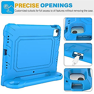 SUPLIK Kids Case for iPad Air 5th/4th Generation (10.9 inch, 2022/2020), iPad Air 10.9 Case with Screen Protector, iPad Pro 11 Protective Case with Handle Stand for Apple iPad Air 4/5 & Pro 11, Blue