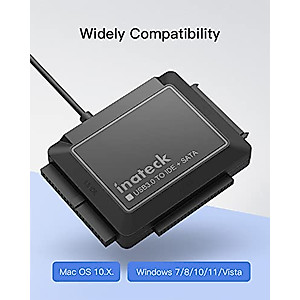 Inateck USB 3.0 to IDE/SATA External Hard Drive Reader Applicable to 2.5"/3.5" HDD/SSD, with 12V/2A Power Supply, SA03001