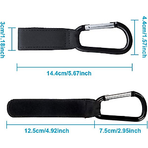 NORACLAN Baby Bag Clips Stroller Hooks Clips to Hang Your Shopping & Bags Safely on Your Buggy, Pushchair or Pram- Universal Fit on Strollers & Joggers