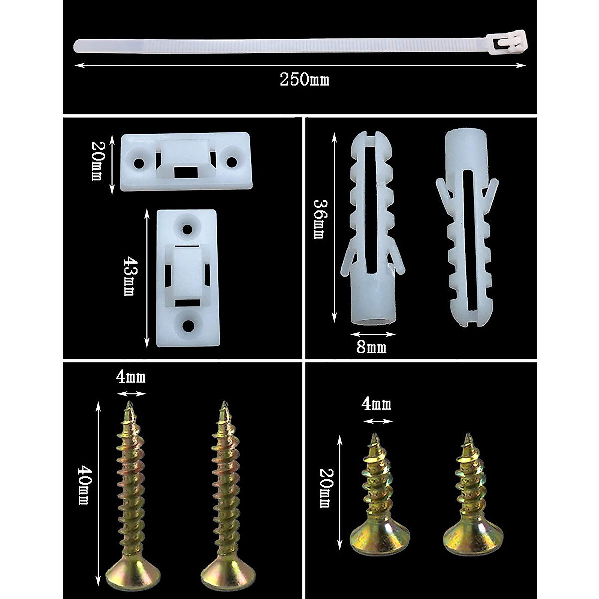 Furniture Anchors Wall Anchors (Pack of 10) with Thickened Bracket, Baby Proofing Anti Tip Furniture Straps Kit, for Dresser Bookcase Shelves and Earthquake Resistant