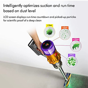 Dyson 405863-01 V12 Detect Slim Cordless Bagless Stick Vacuum Yellow/Nickel Bundle with 2 YR CPS Enhanced Protection Pack