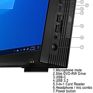 Lenovo ThinkCentre M70a 21.5" FHD AIO Business All-in-One Desktop Computer, Intel Hexa-Core i5-10400 (Beat i7-8700), 16GB DDR4 RAM, 512GB PCIe SSD, DVDRW, WiFi, BT 5.0, Windows 10 Pro