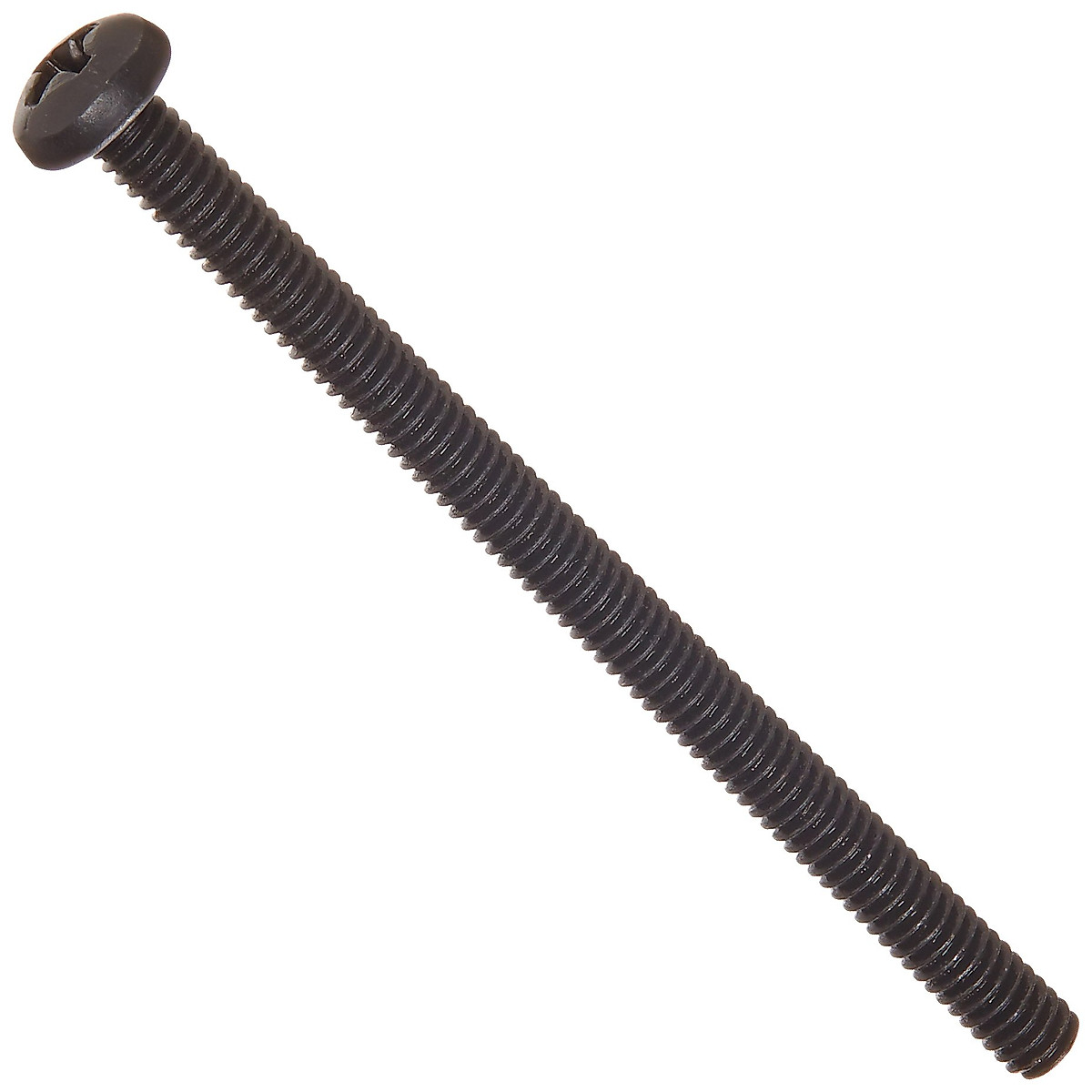 Small Parts Steel Pan Head Machine Screw, Black Oxide Finish, Meets ASME B18.6.3, #2 Phillips Drive, #8-32 Thread Size, 2-1/2" Length, Fully Threaded, Import (Pack of 50)