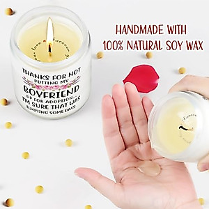 AREOK Christmas Gifts for Boyfriends Mom Gifts from Girlfriend - Thanks for Not Putting My Boyfriend Up for Adoption, Birthday Gifts for Boyfriends Mom Gifts for Mother in Law Candle