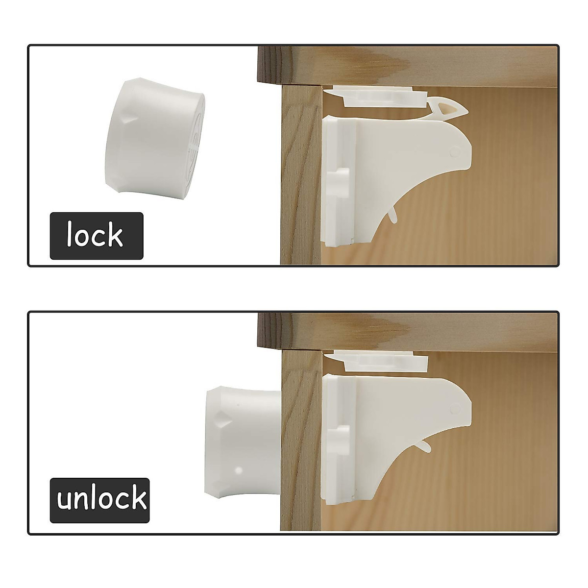 16 Locks Magnetic Cabinet Locks - 3 Magnet keys bundle with Extra Child Proof Replacement Magnet Key