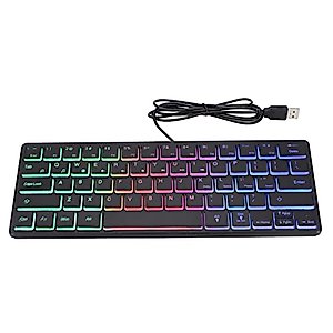 Byged Wired Gaming Keyboard, 64 Keys Mini RGB Keyboard 3 Backlights Desktop Notebook Computer Keyboards with Long Service Life, for Desktop Laptop
