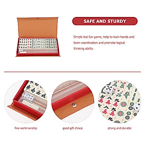 PRETYZOOM Chinese Mahjong Game Travel Mahjong Set Mahjong Board Game Mini Mahjong Travel Set Mini Mahjong Game