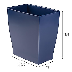 InterDesign Mono Wastebasket Trash Can - Rectangular, Navy