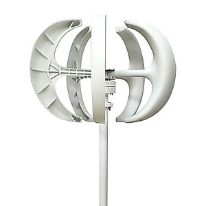 Wind Turbine Generator, 24V 600W 5 Blades Vertical Axis Wind Turbine Kit 2m/s Low Wind Speed Starting Wind Power Generator with Controller for Home, Camping & Boat Use - White (24V)