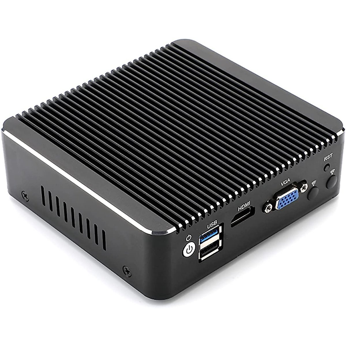 Firewall Micro Appliance,Fanless Mini PC with Intel Celeron J4125 Quad Core,4 Intel I225 Gigabit LAN,VGA/HDMI/USB,AES-NI,Barebone No Ram No SSD